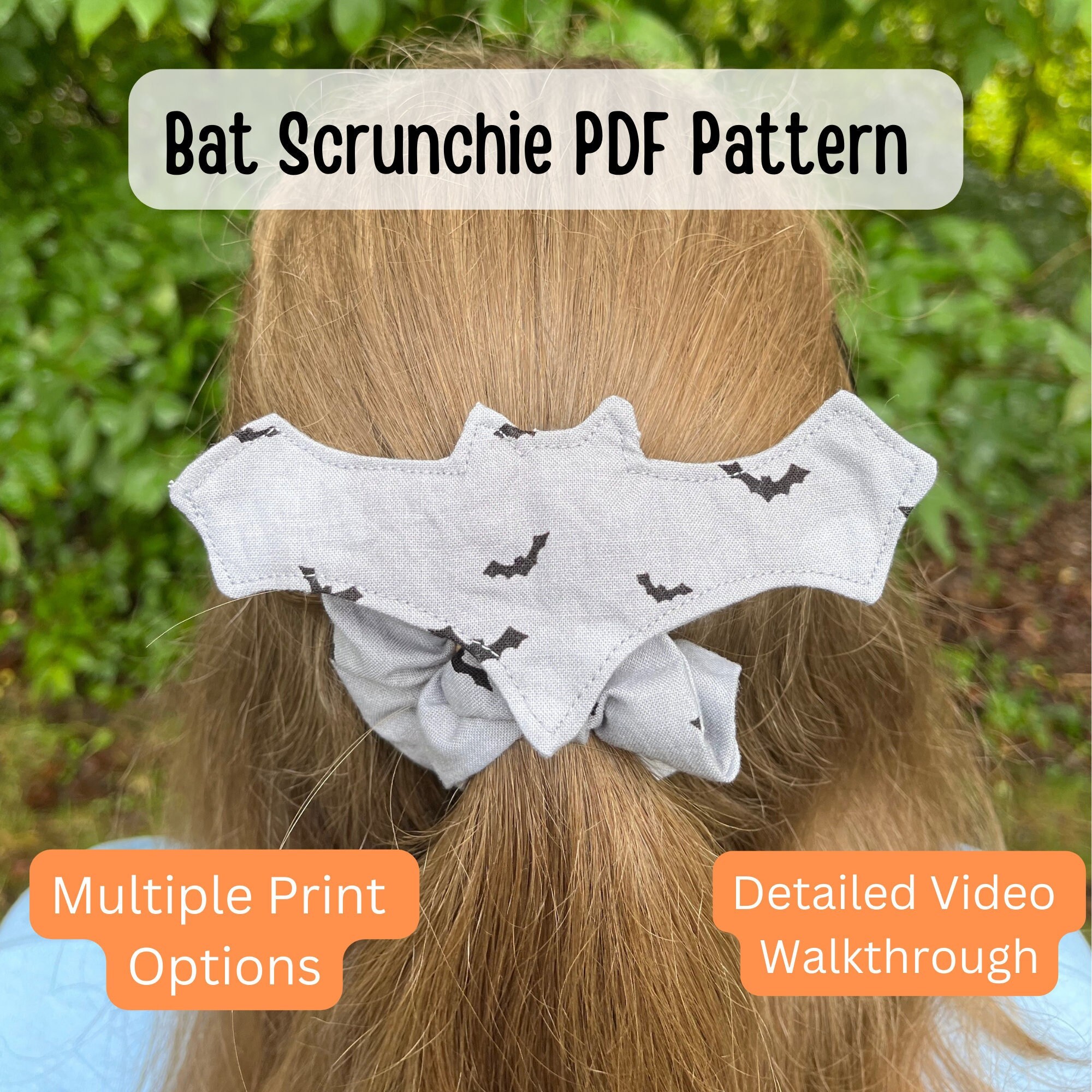 How to Sew a Bat Scrunchie PDF Pattern PDF Sewing a Bat - Etsy Australia