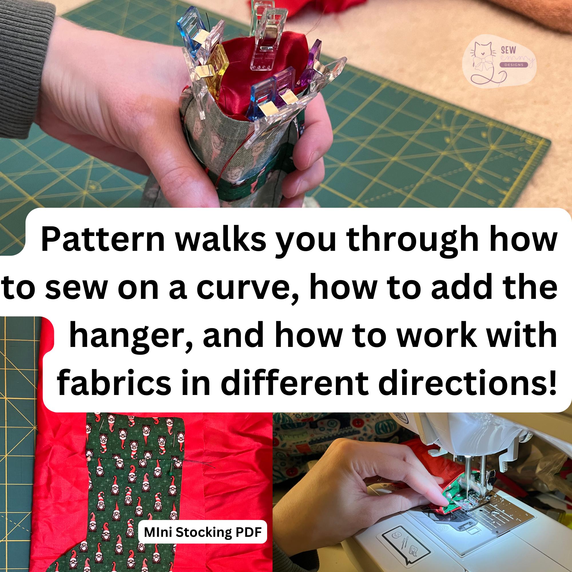 How to Sew a Mini Stocking PDF Pattern | PDF Sewing a Mini Stocking ...