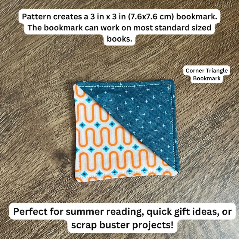 How to Sew a Corner Fabric Bookmark PDF Pattern | PDF Sewing a Corner ...