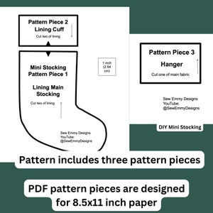 How to Sew a Mini Stocking PDF Pattern | PDF Sewing a Mini Stocking ...