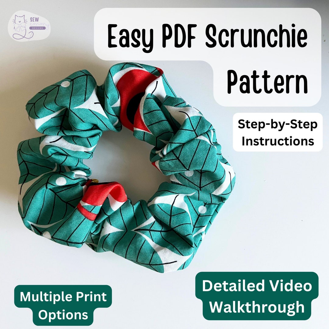 How to Sew a Scrunchie PDF Pattern PDF Scrunchie Pattern ...