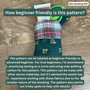 How to Sew a Mini Stocking PDF Pattern | PDF Sewing a Mini Stocking ...