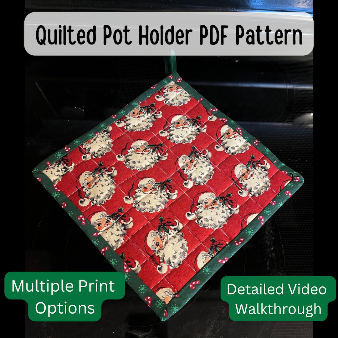 How to Sew a Pot Holder PDF Pattern | PDF Sewing a Pot Holder Guide ...