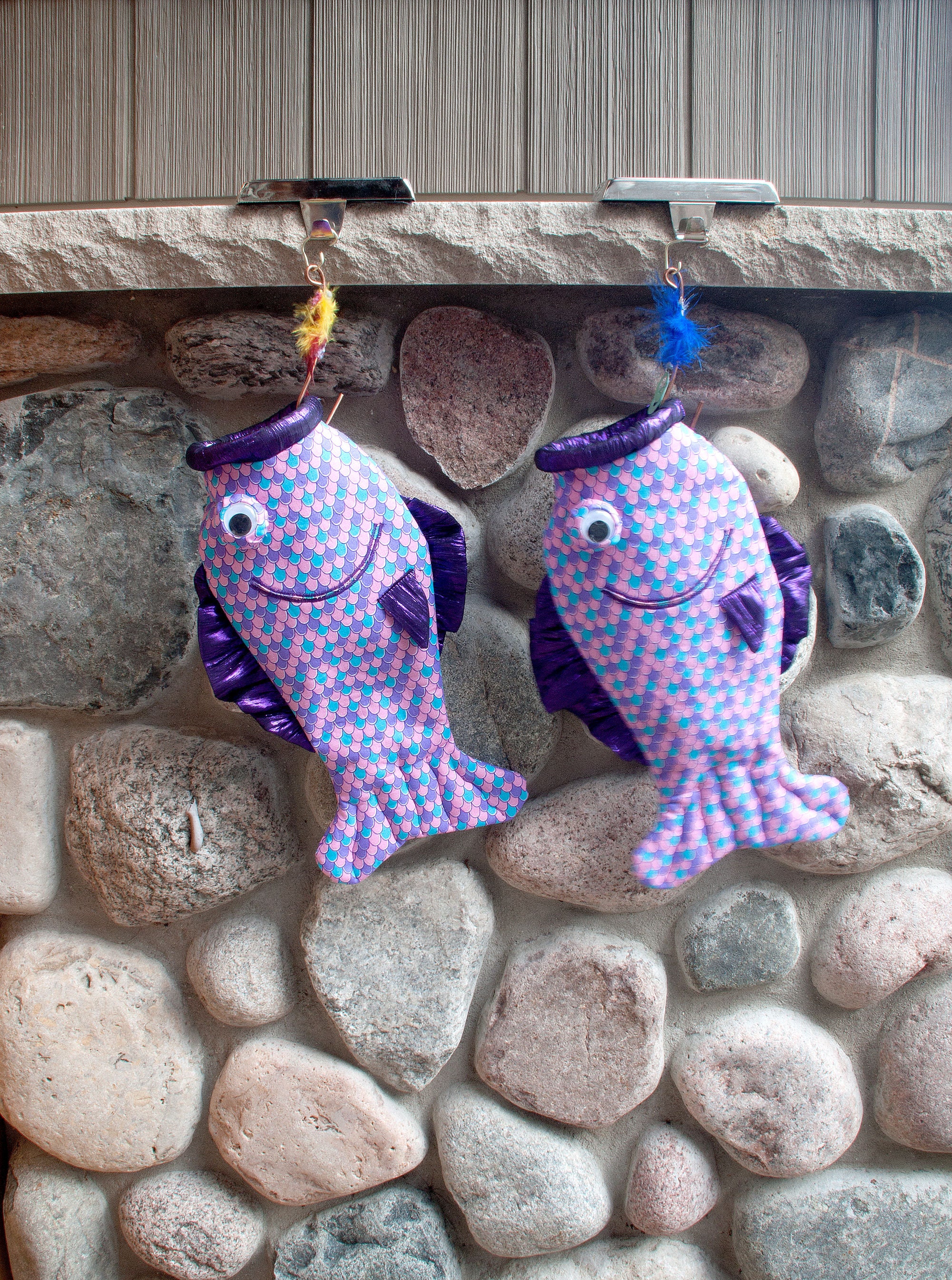 DOLLY. Fish Christmas Stocking or Funky Wall Art. - Etsy