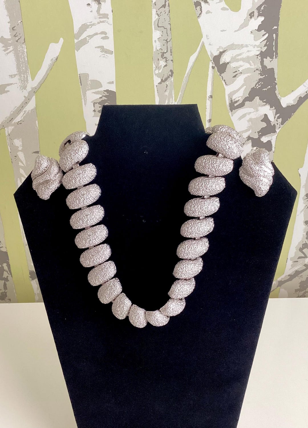 Stunning Vintage Butler Necklace and Earrings Textured Finish - Etsy