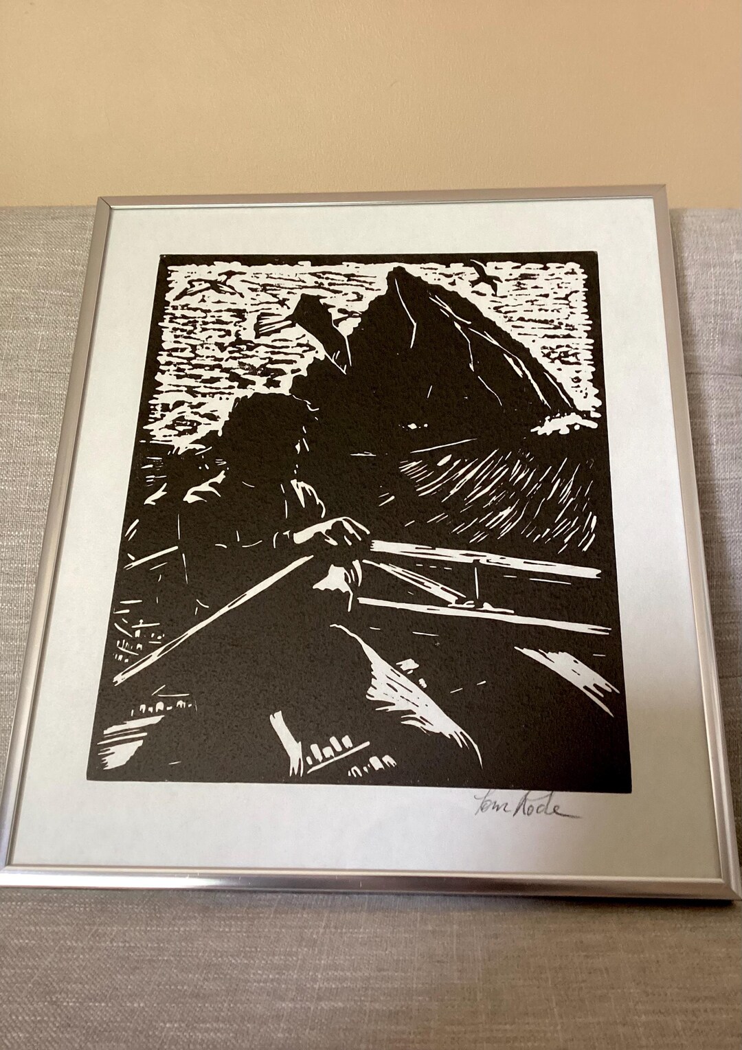 Vintage Tom Roche Woodcut Print Irish Artist Signed - Etsy