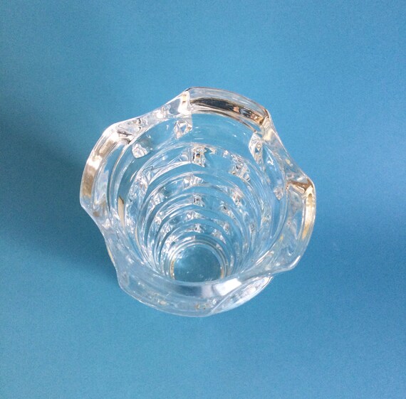 Home Décor Mid Century Luminarc Vase Geometric Clear Glass 1970s France ...