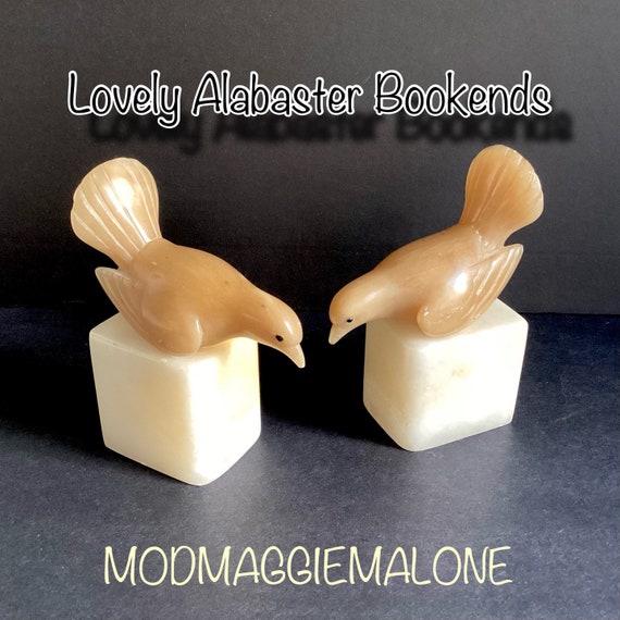 Vintage Italian Alabaster Bird Bookends - Etsy