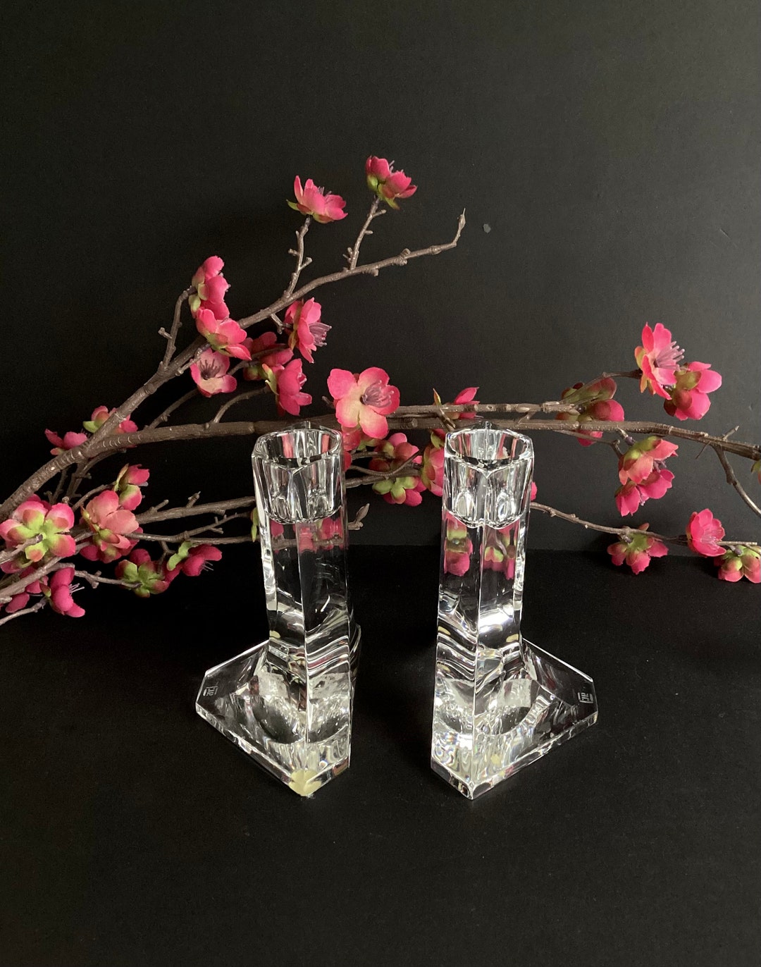 Vintage Joseph Riedel Crystal Candle Holders - Etsy
