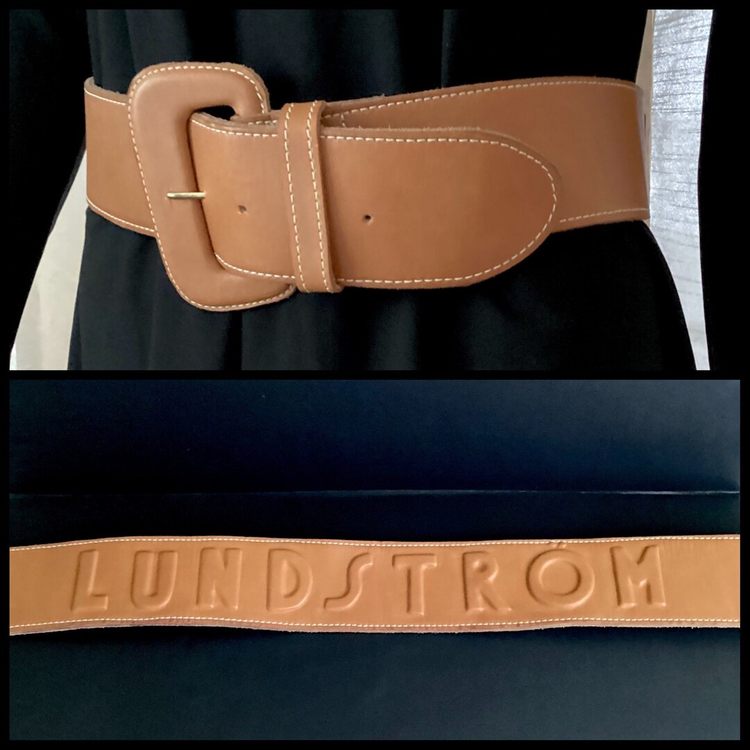 RARE Linda Lundstrom Belt Leather/suede WIDE Embossed - Etsy