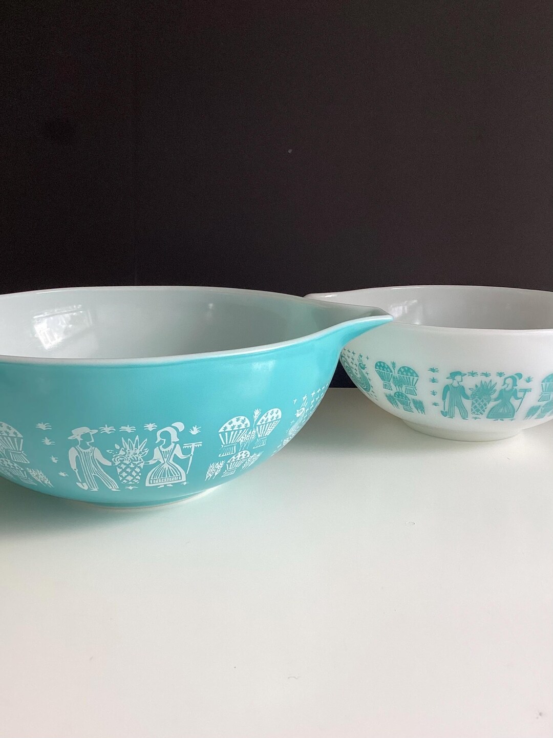 Pyrex Butterprint Amish Mixing Bowls X2 1957 Pattern RARE - Etsy