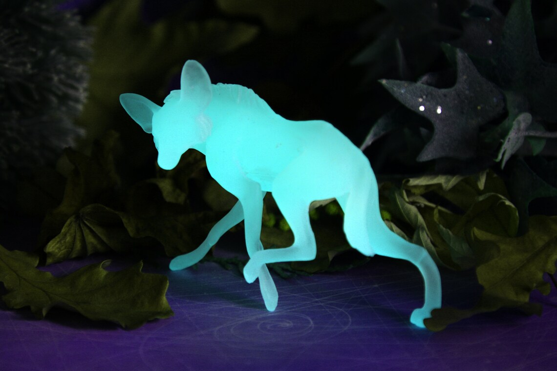 Glow in the dark Maned Wolf Figurine Animal Sculpture | Etsy