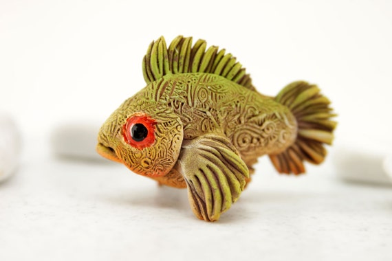 Fish Animal Sculpture Totem figurine fantasy creature | Etsy