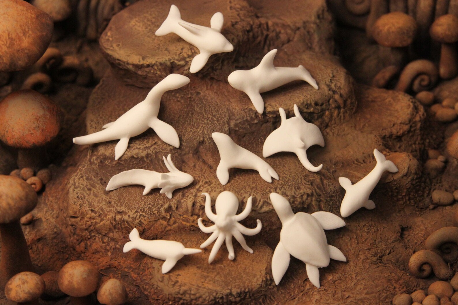 PRE-ORDER Set 10 Tiny White Sea Animals | Etsy