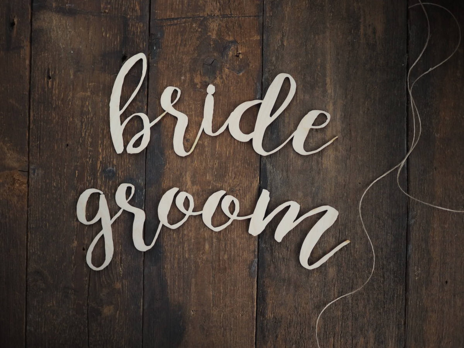 Bride + Groom Sign, Chair Back Signs, Wedding Signs, Calligraphy ...