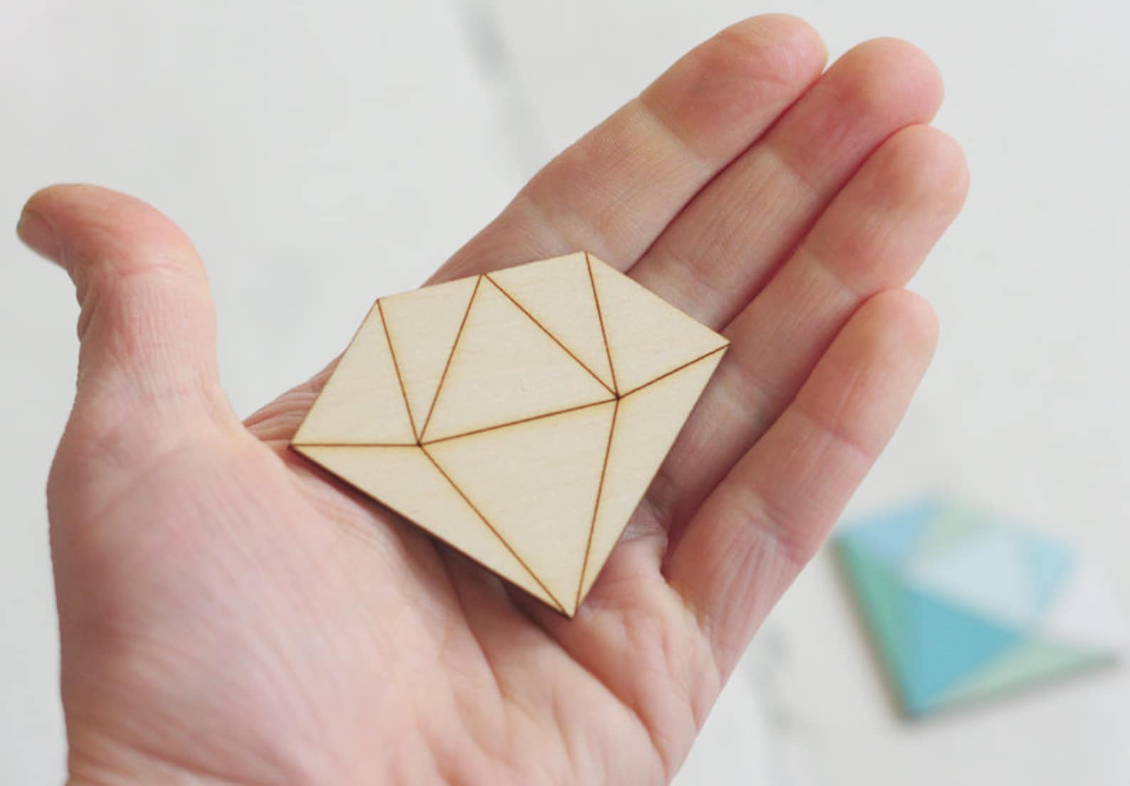 Wooden Diamond Shape Natural Wood Ready to Decorate - Etsy