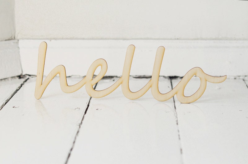 44cm Wooden Sign HELLO Natural Wood Ready to Decorate - Etsy