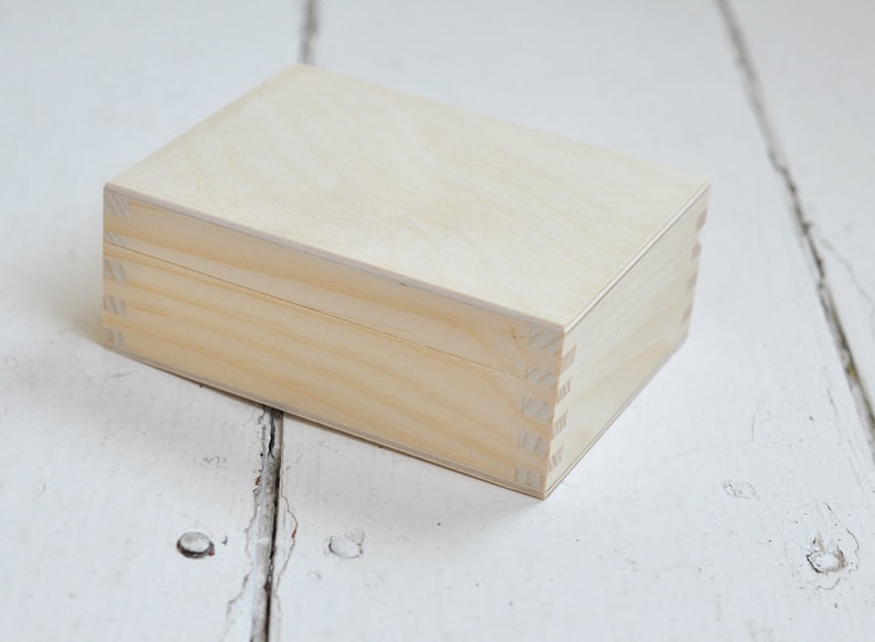 Unfinished Wood Photo Box: Keepsake Storage (3.5"x5") - Etsy