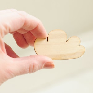 6cm Wooden Cloud With Drops, Natural Wood, Ready to Decorate, Wooden ...