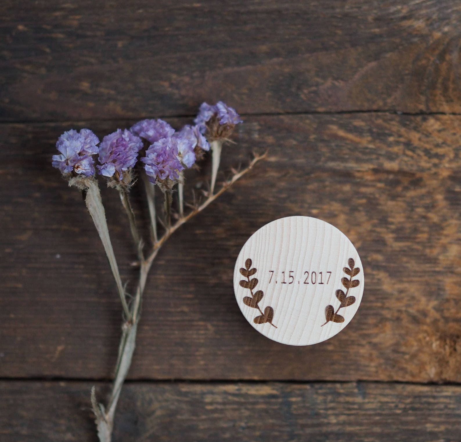 Very Little Wooden Round Box Wedding Ring Box Engagement - Etsy