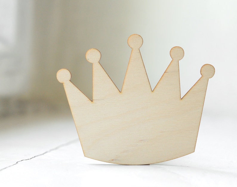 10cm Wooden Crown Shape Natural Wood Unpainted Wooden - Etsy