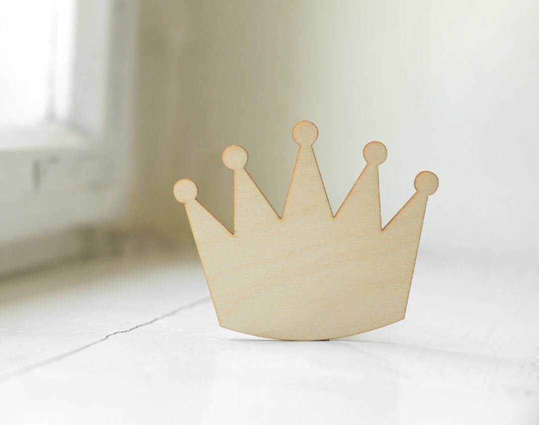 Set of 3 - LITTLE Wooden Crown Shape, Natural Wood Unpainted, Wooden ...