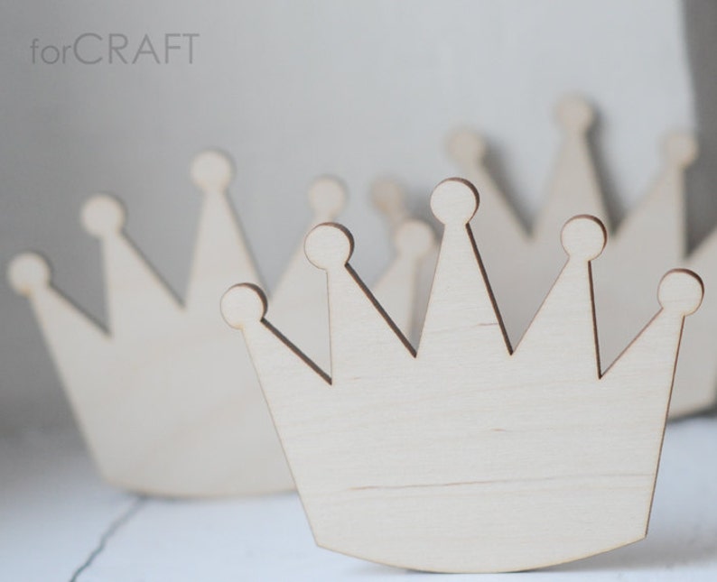 10cm Wooden Crown Shape Natural Wood Unpainted Wooden | Etsy