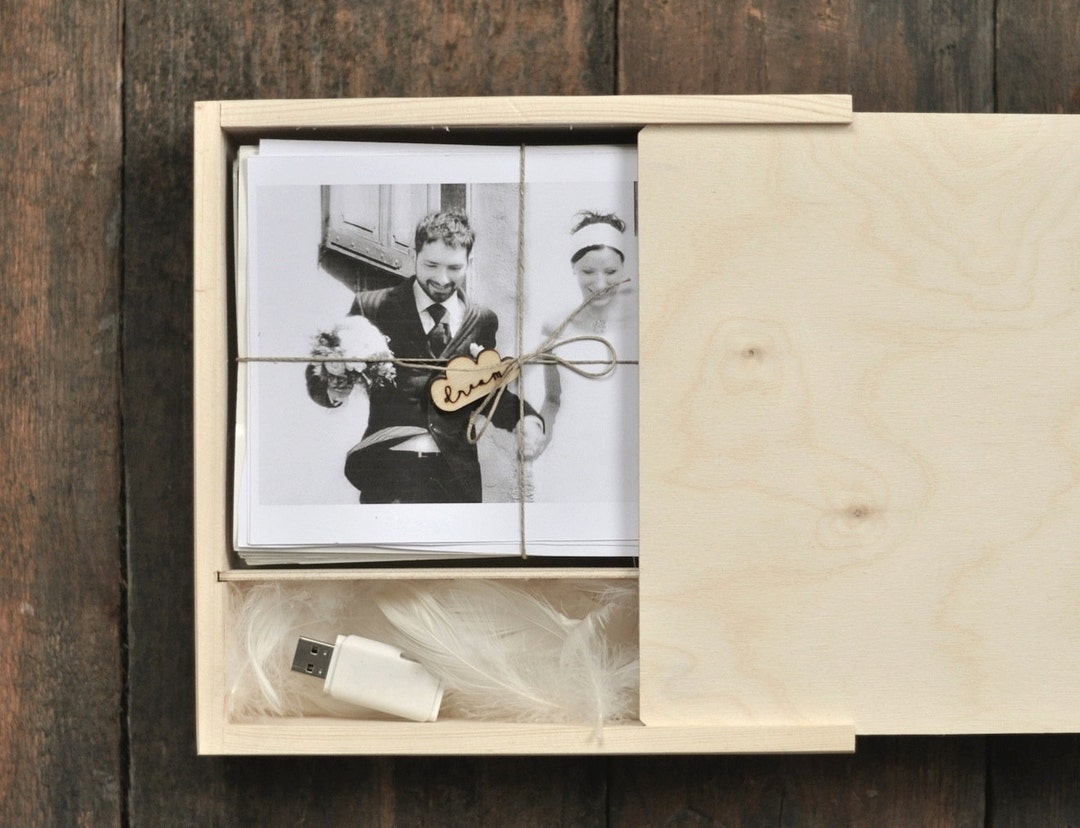 PHOTO&USB Box for 5" X7" (13x18cm) Prints With Compartment for Usb ...