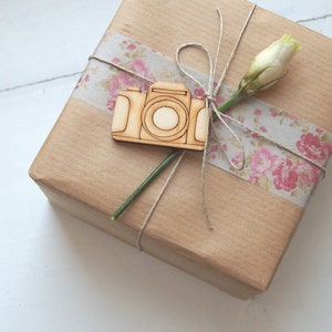 Camera Tag, for Photographers, Natural Wood, Laser Cut, Unpainted ...