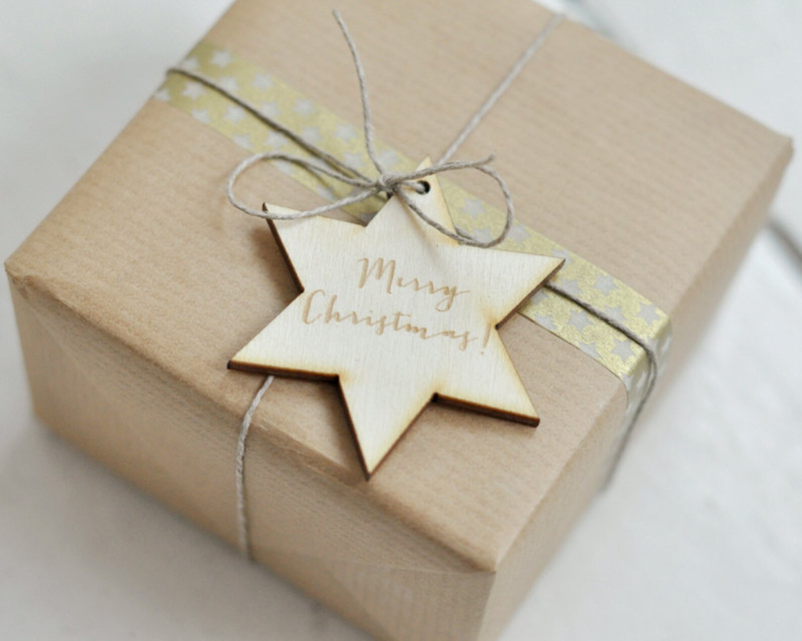 Wooden Christmas Tag Star With Engraving merry - Etsy