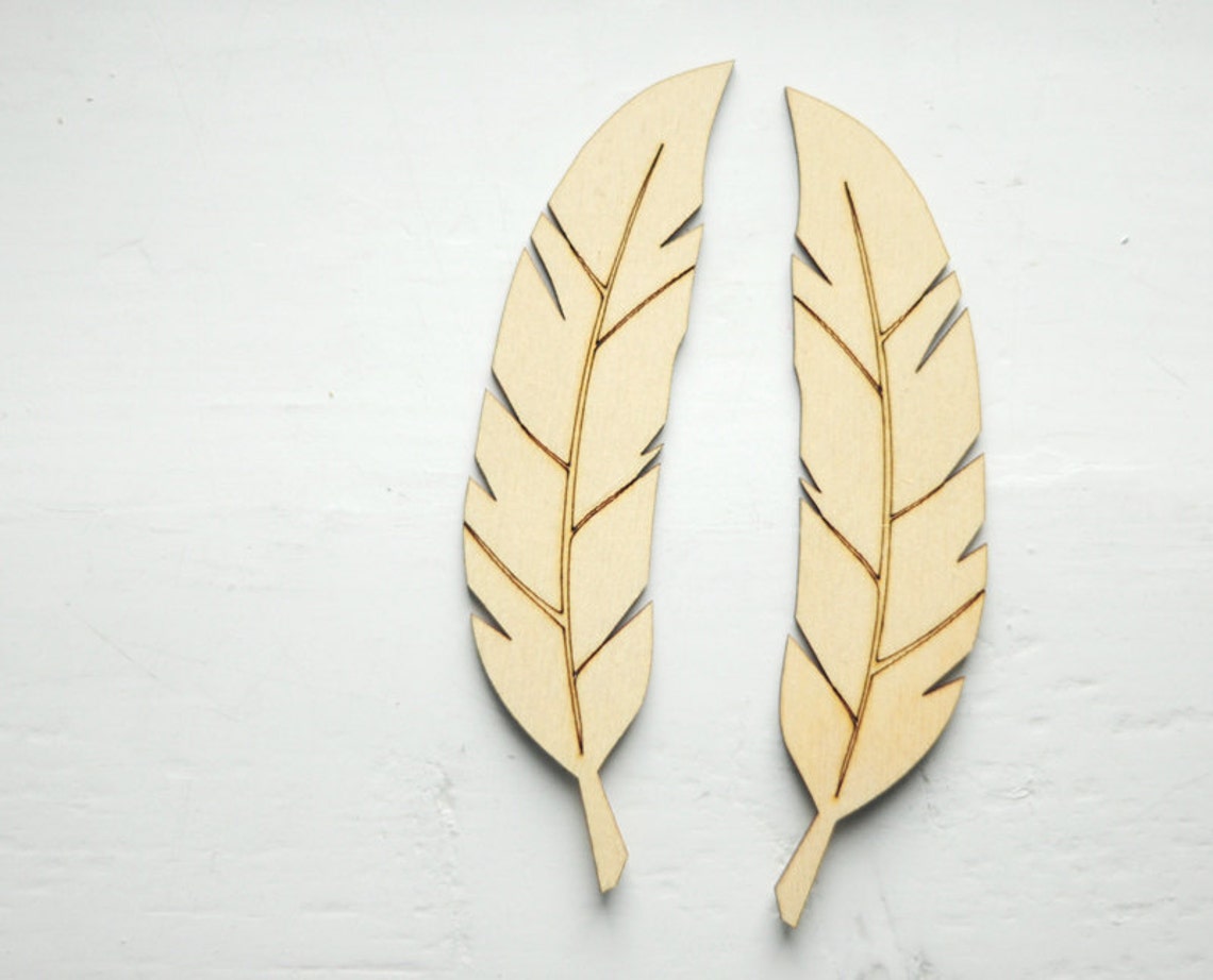 12.5cm Wooden Feather Shape Natural Wood Ready to Decorate - Etsy