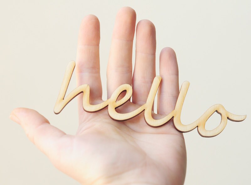 14cm HELLO Wooden Lettering Natural Wood Ready to - Etsy