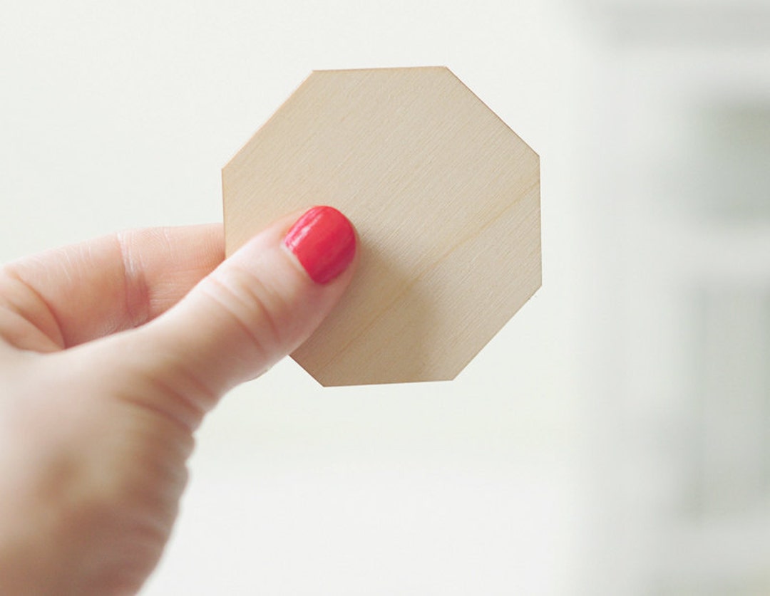 6cm Wooden Stop Sign Shape, Natural Wood, Ready to Decorate, Unpainted ...