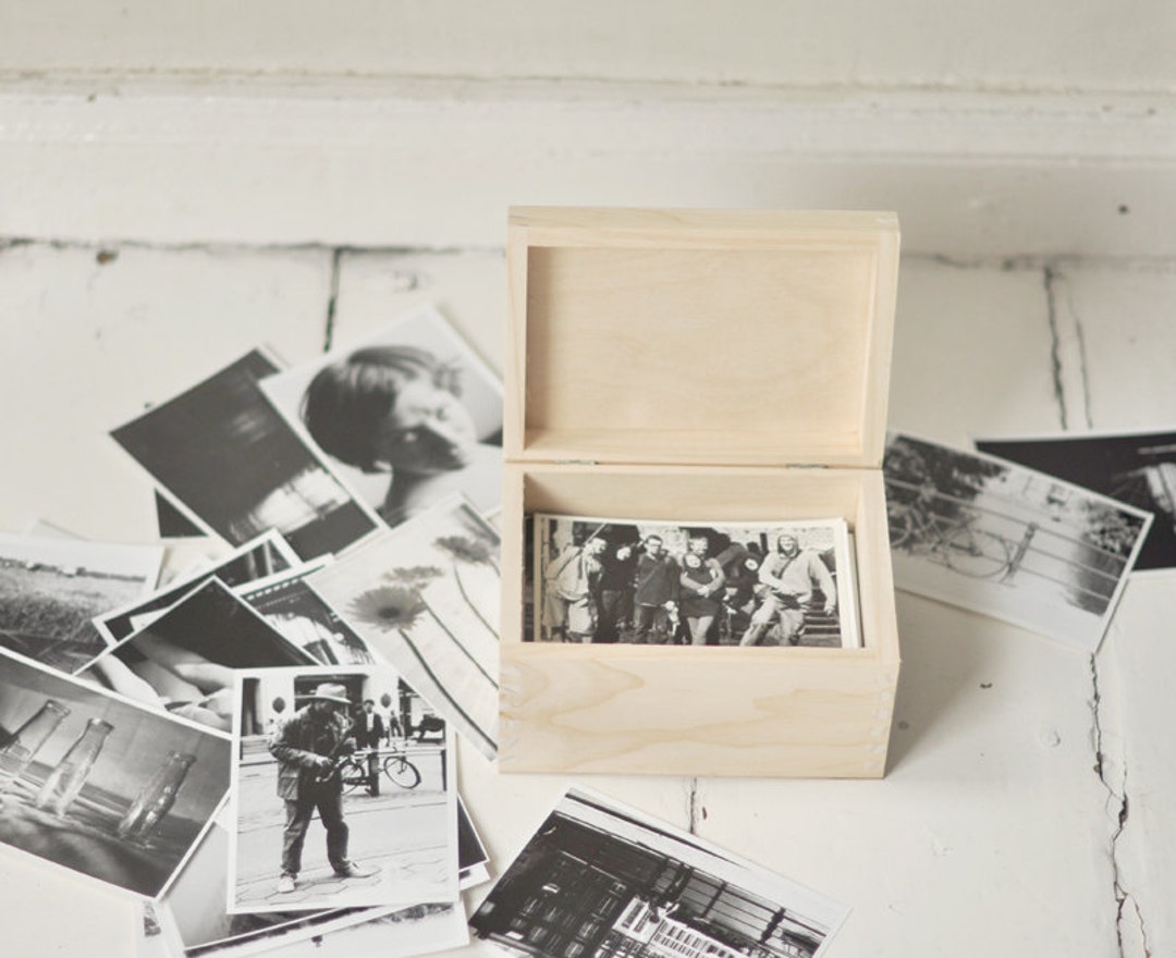 Unfinished Wood Photo Box: 4x6 Keepsake Storage - Etsy