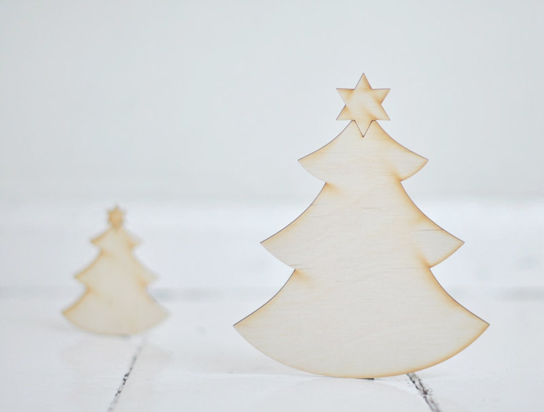 Wooden BIG Christmas Tree Shape, Unfinished Wood, Unpainted Natural ...