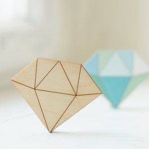 Wooden Diamond Shape, Natural Wood, Ready to Decorate, Unpainted, Make ...