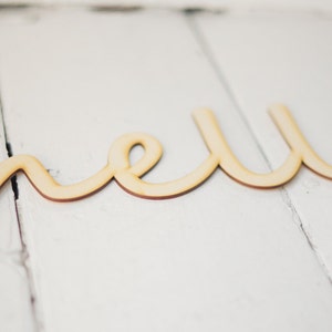 44cm Wooden Sign HELLO, Natural Wood, Ready to Decorate, Wooden Decor ...
