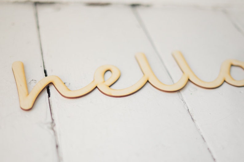 44cm Wooden Sign HELLO Natural Wood Ready to Decorate - Etsy