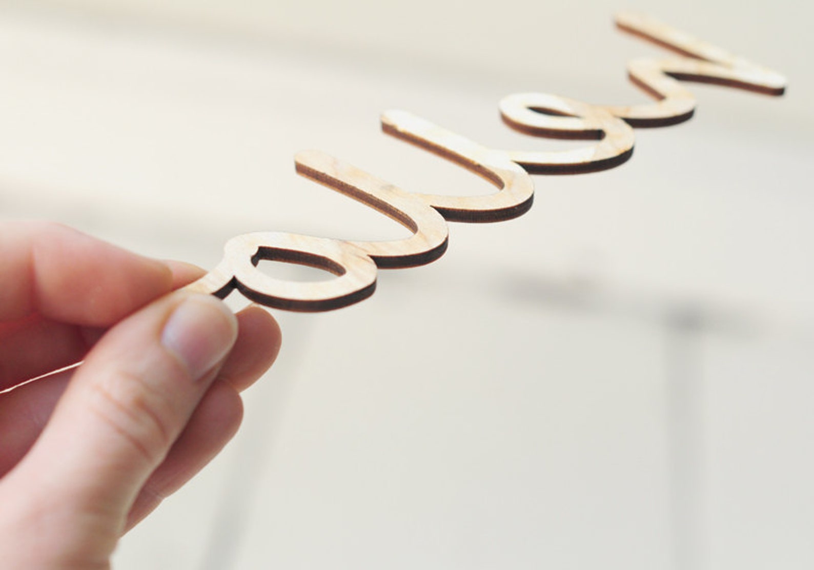 14cm HELLO Wooden Lettering Natural Wood Ready to | Etsy