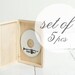 SET of 5 Single DVD Case, Wooden Box, Natural Wood, Unpainted, Wedding ...