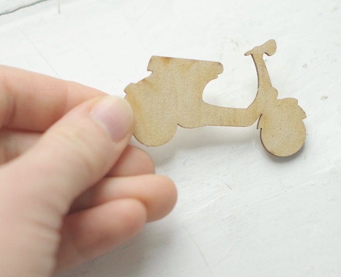 LITTLE Wooden Vespa Shape Natural Wood Ready to Decorate - Etsy