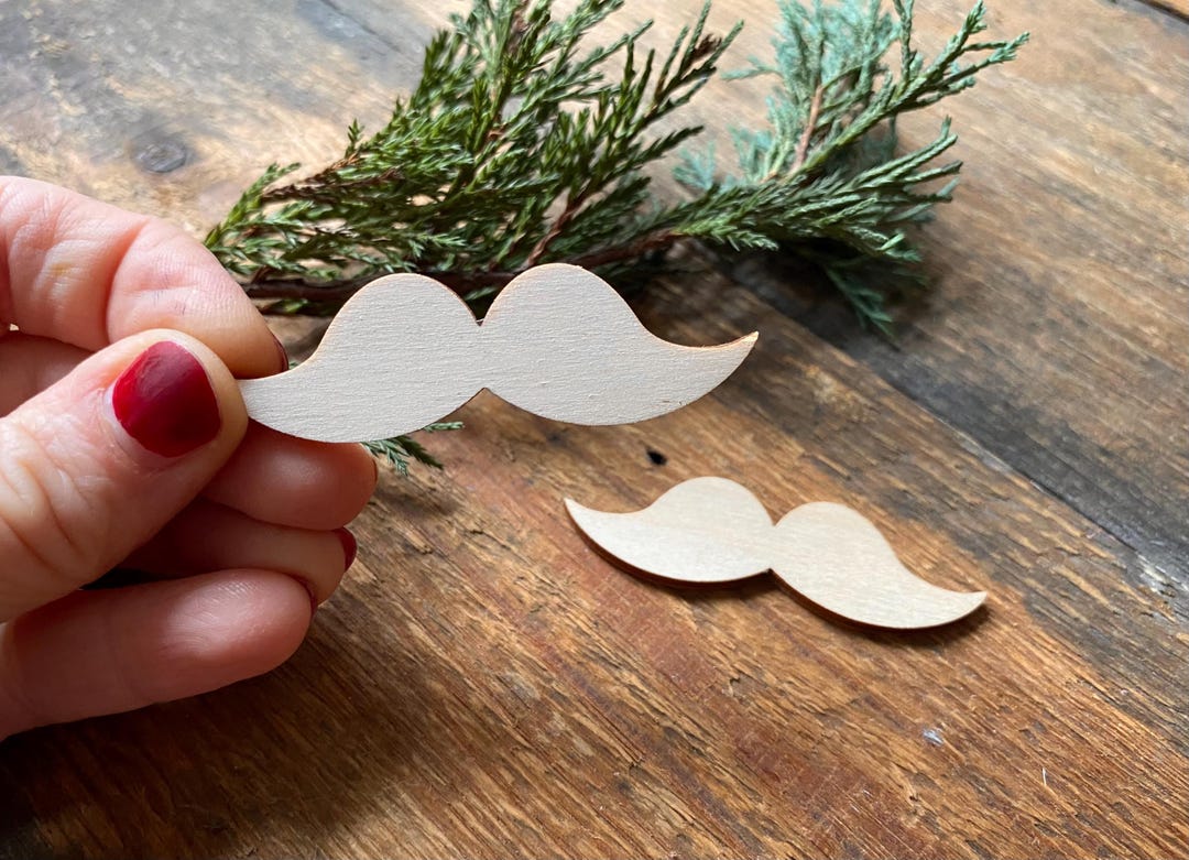 Unfinished Wood Mustache Shapes: Laser Cut Plywood, Set of 2 - Etsy
