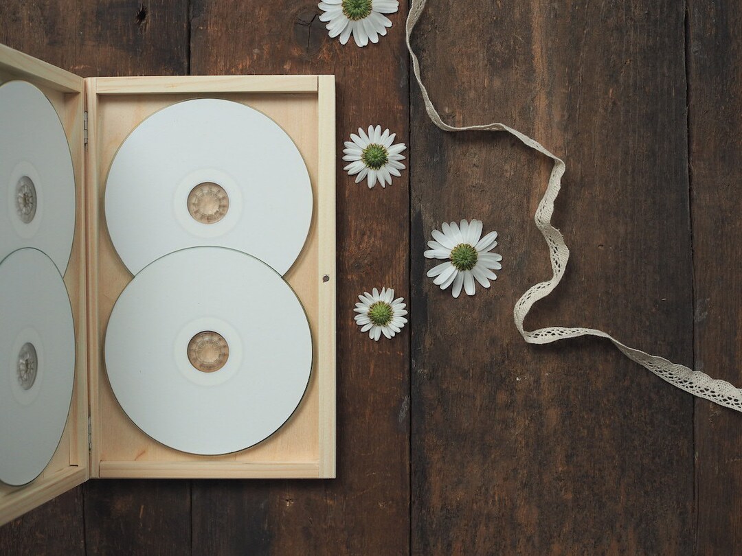 Natural Wood DVD Case: Quadruple CD Box, Wedding Keepsake ...