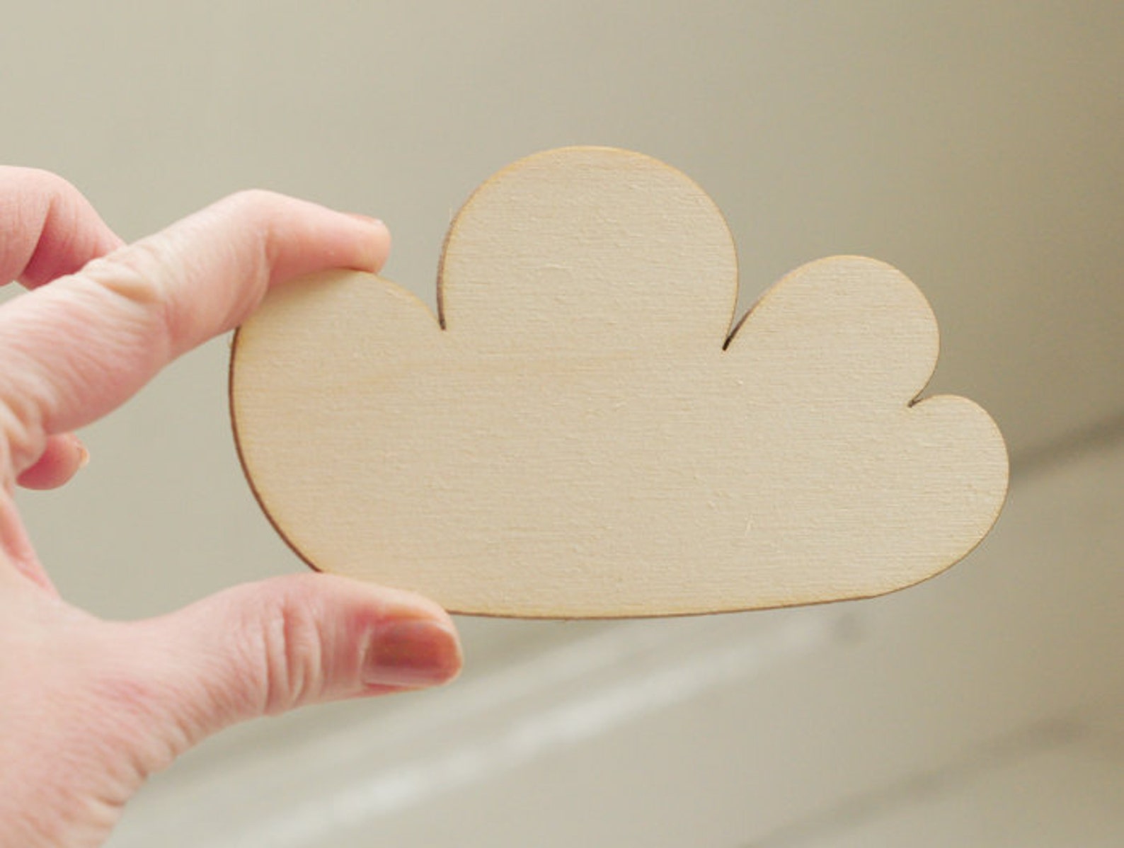12cm wooden cloud with drops natural wood ready to decorate | Etsy