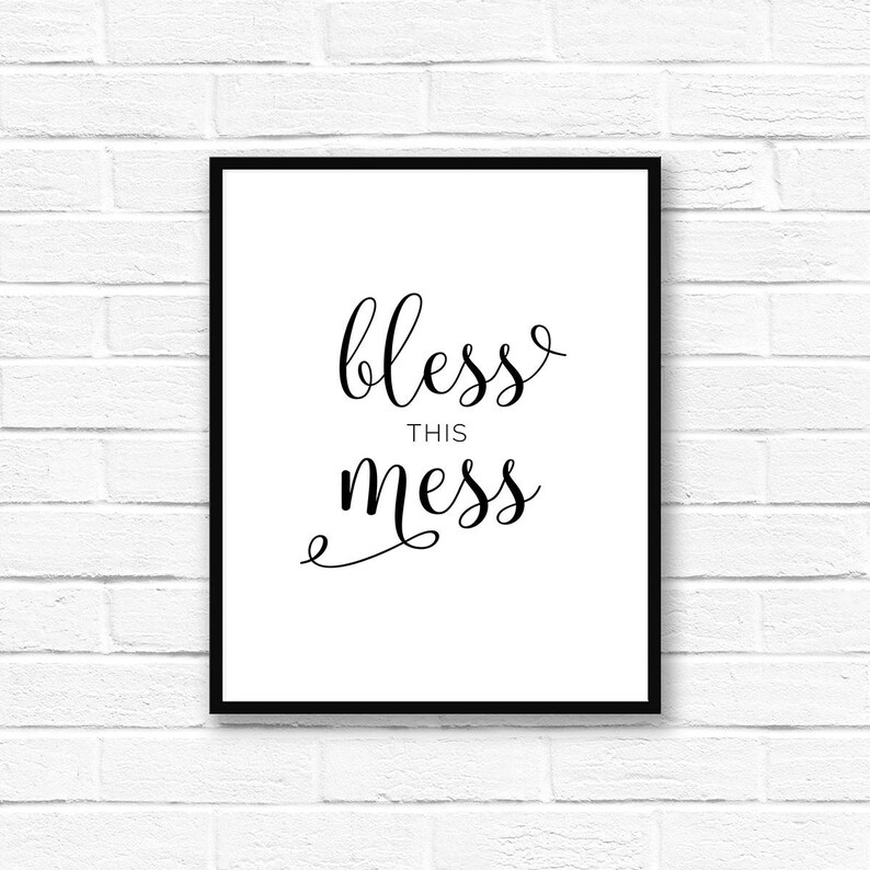 Bless This Mess / Playroom Printable / Funny Wall Decor / Messy ...