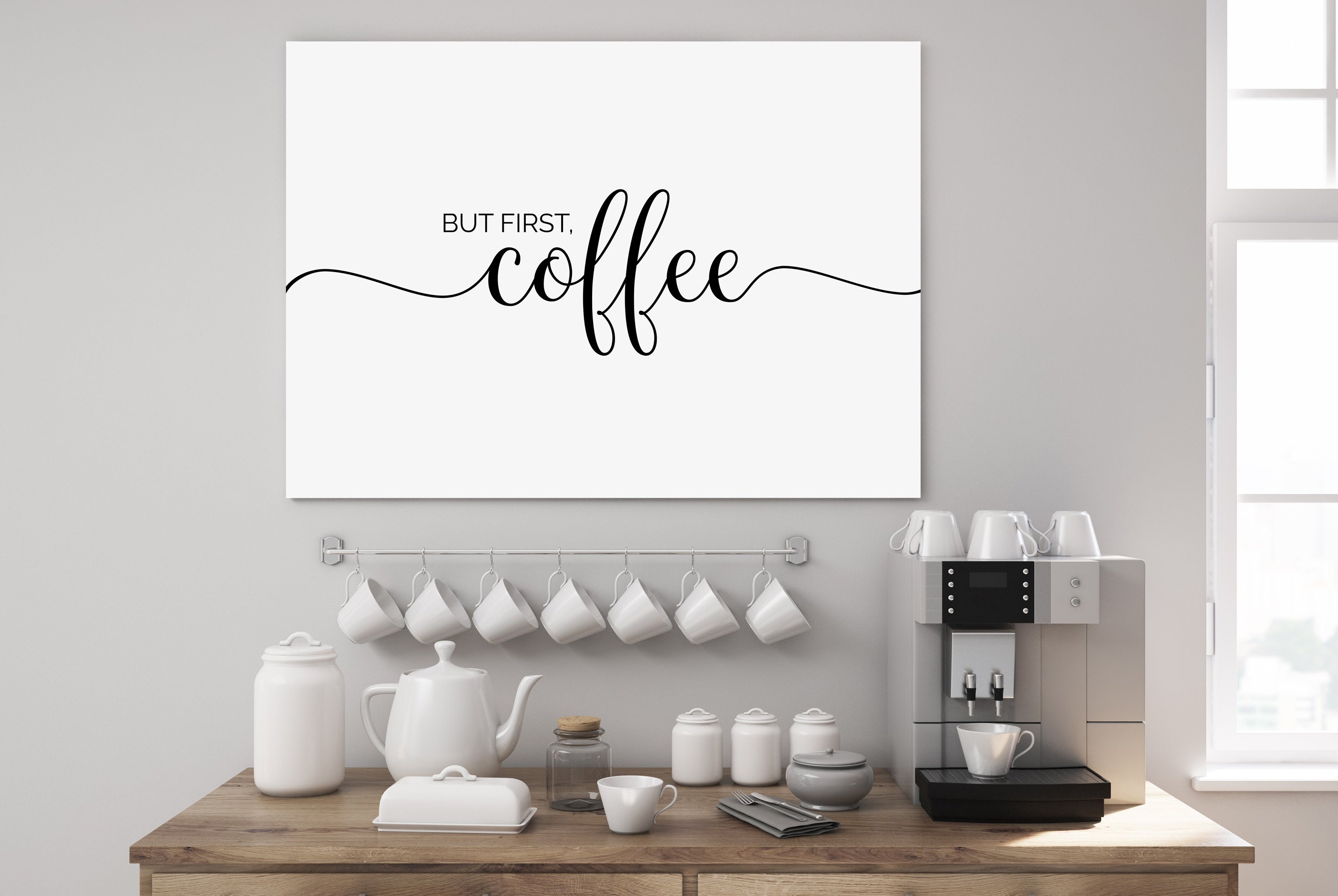 Kitchen Wall Decor / Printable Wall Art / but First Coffee ...