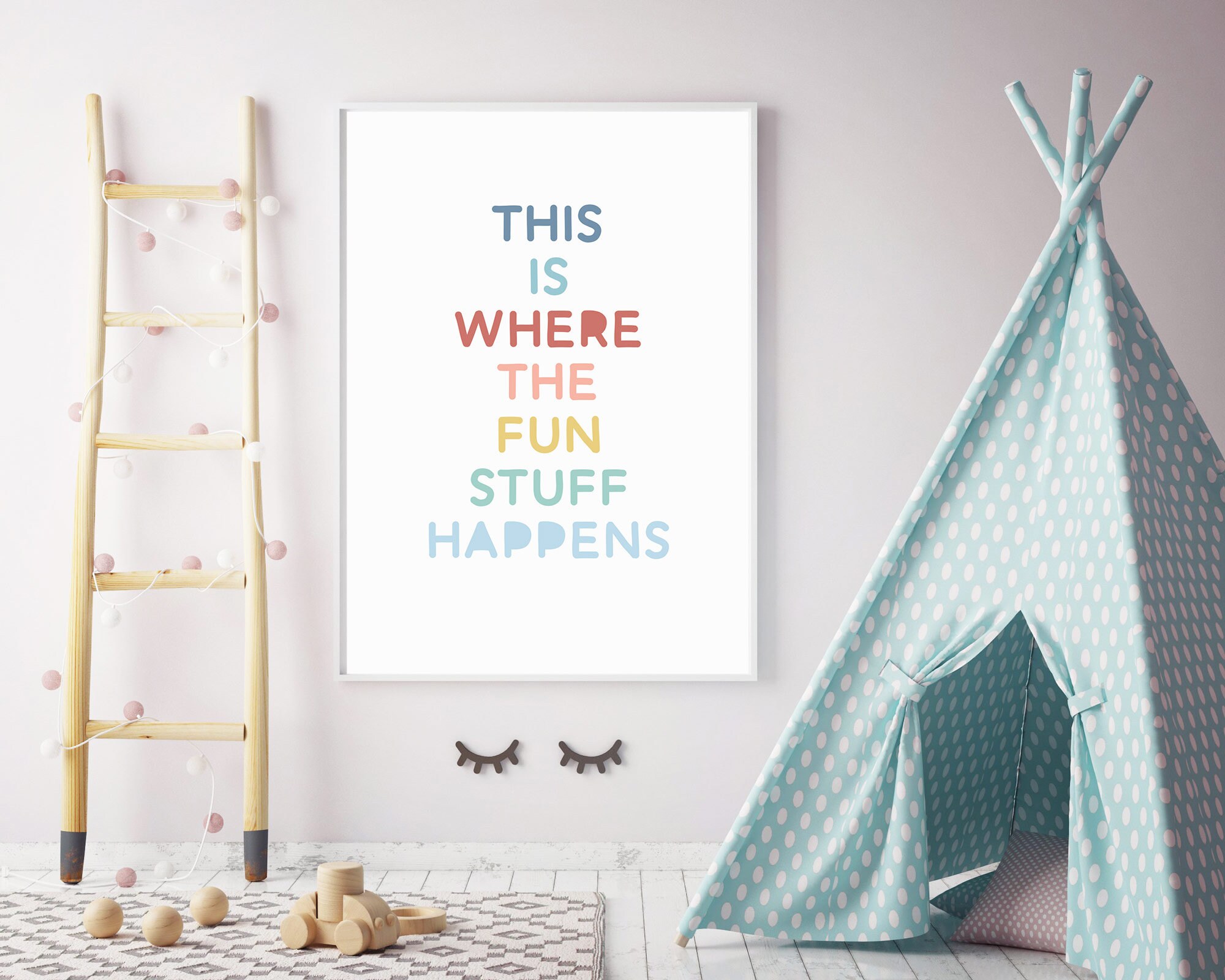 This is Where the Fun Stuff Happens / Playroom Wall Art / Colorful ...