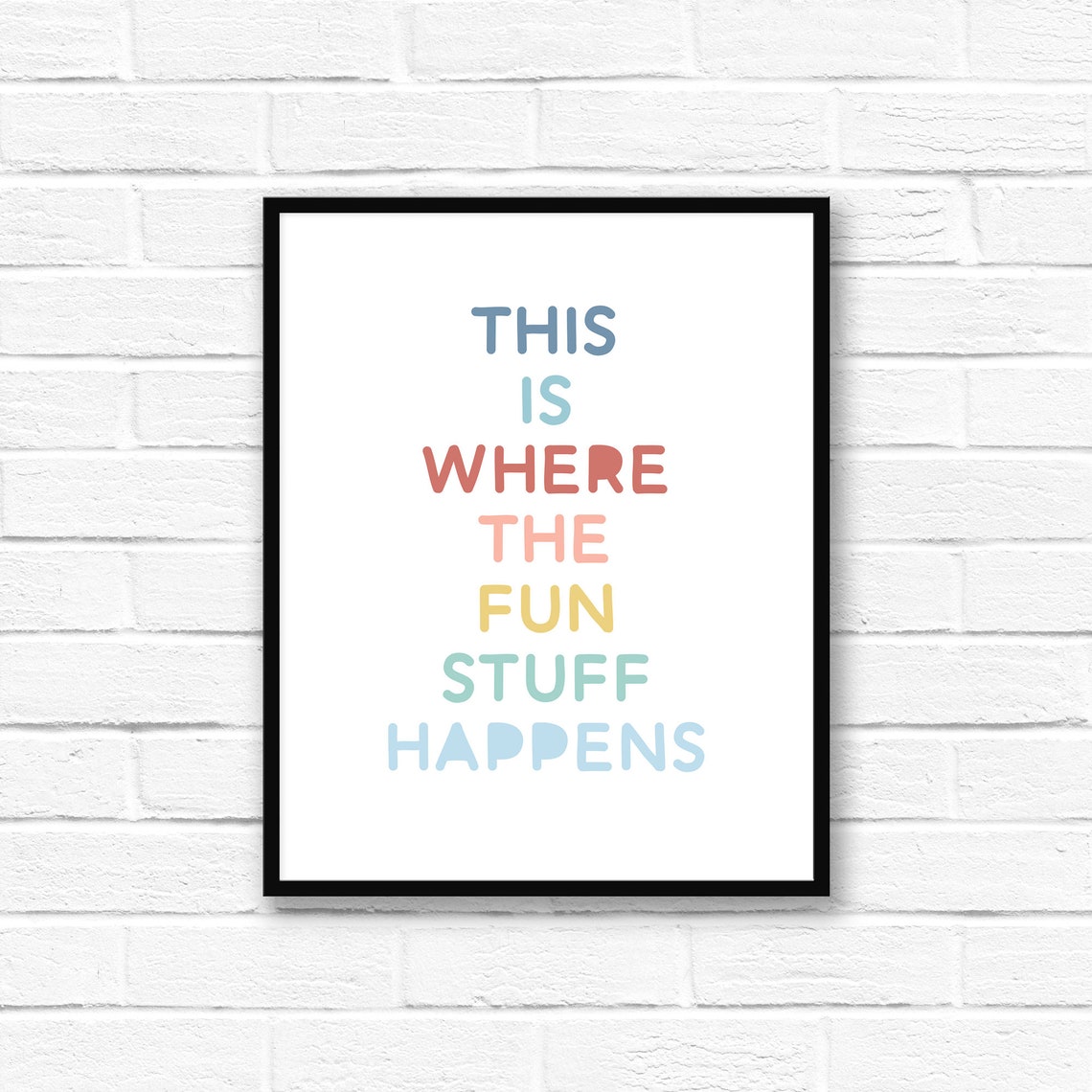This is Where the Fun Stuff Happens / Playroom Wall Art / Colorful ...