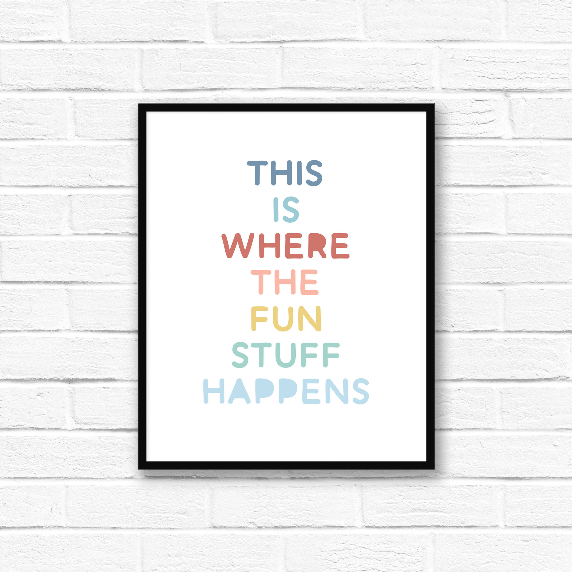 This is Where the Fun Stuff Happens / Playroom Wall Art / Colorful ...