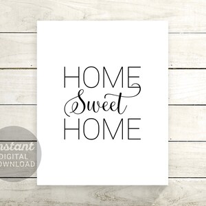 Home Saying Wall Art / Home Sweet Home Print / Typography Printable ...
